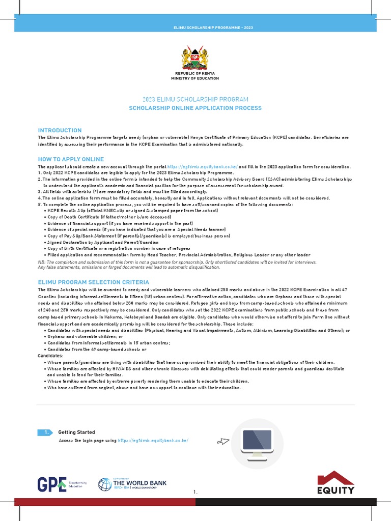 Elimu Online Application Form | PDF