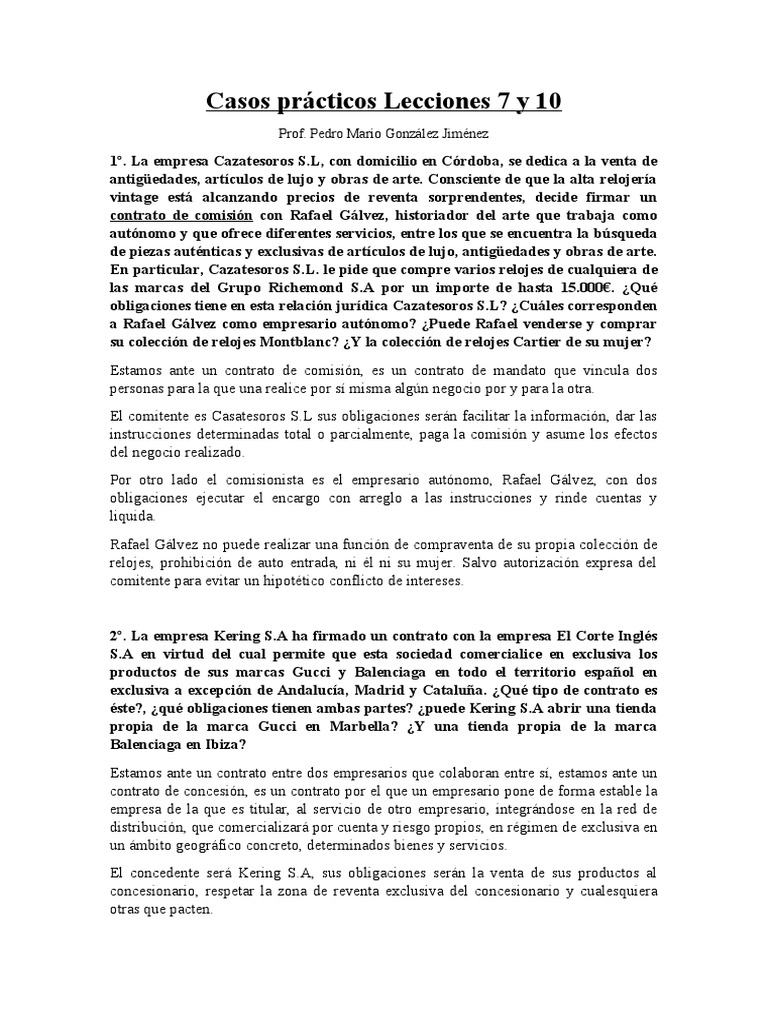 Casos Prácticos Lecciones 7 y 10 | PDF | Póliza de seguros | Reaseguro