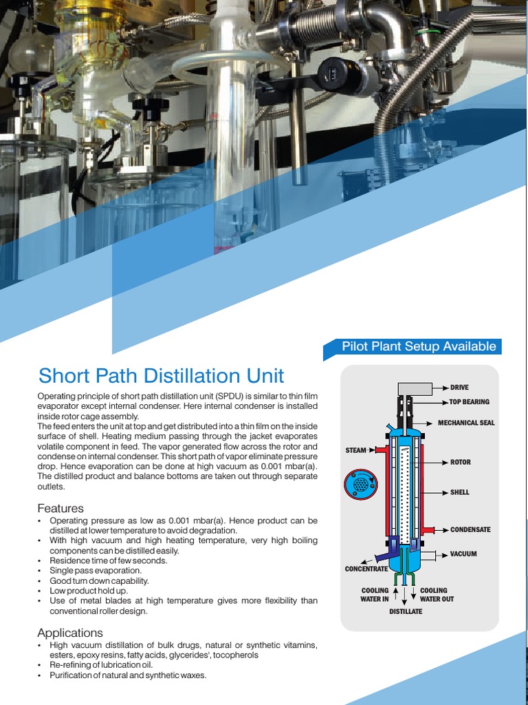 Short Path Distillation Unit | PDF | Distillation | Phase (Matter)