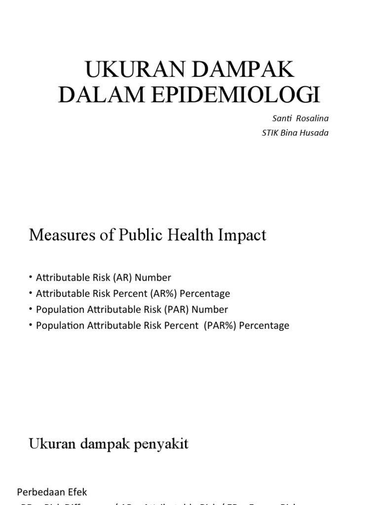 Ukuran Dampak Dalam Epidemiologi | PDF | Pengembangan Diri | Sains & Matematika