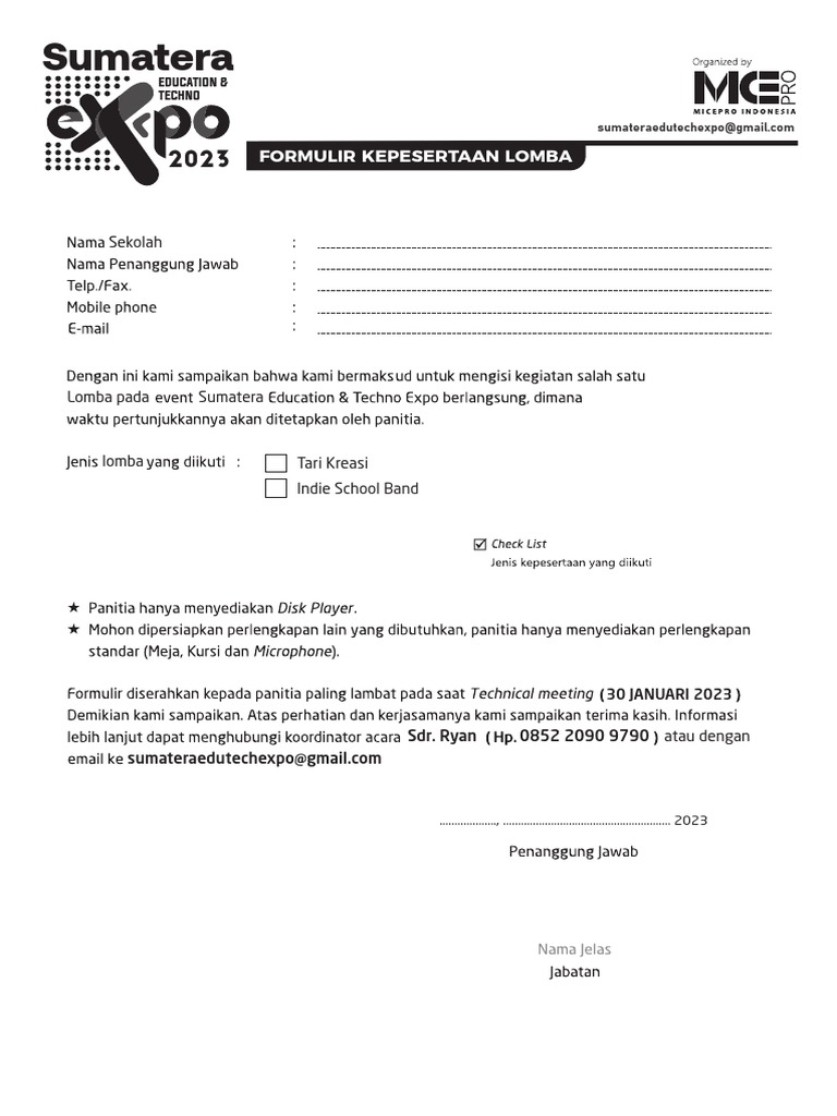 Surat Penjemputan & Kepesertaan Lomba-3 | PDF