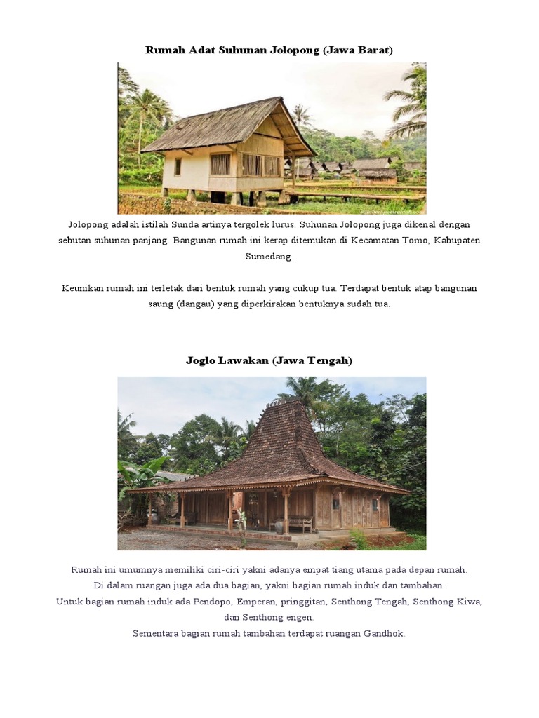 Rumah Adat Suhunan Jolopong Jawa Barat | PDF