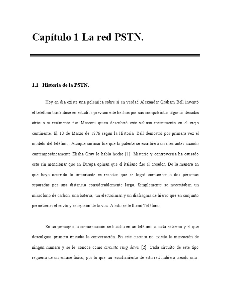Red PSTN | PDF | Teléfono | Red Telefónica Conmutada