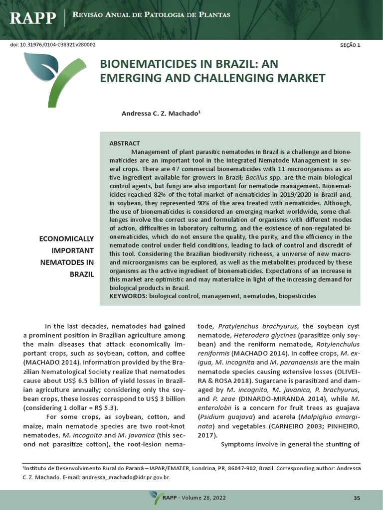 Bionematicides in Brazil RAPP 2022 | PDF | Fungus | Bacteria