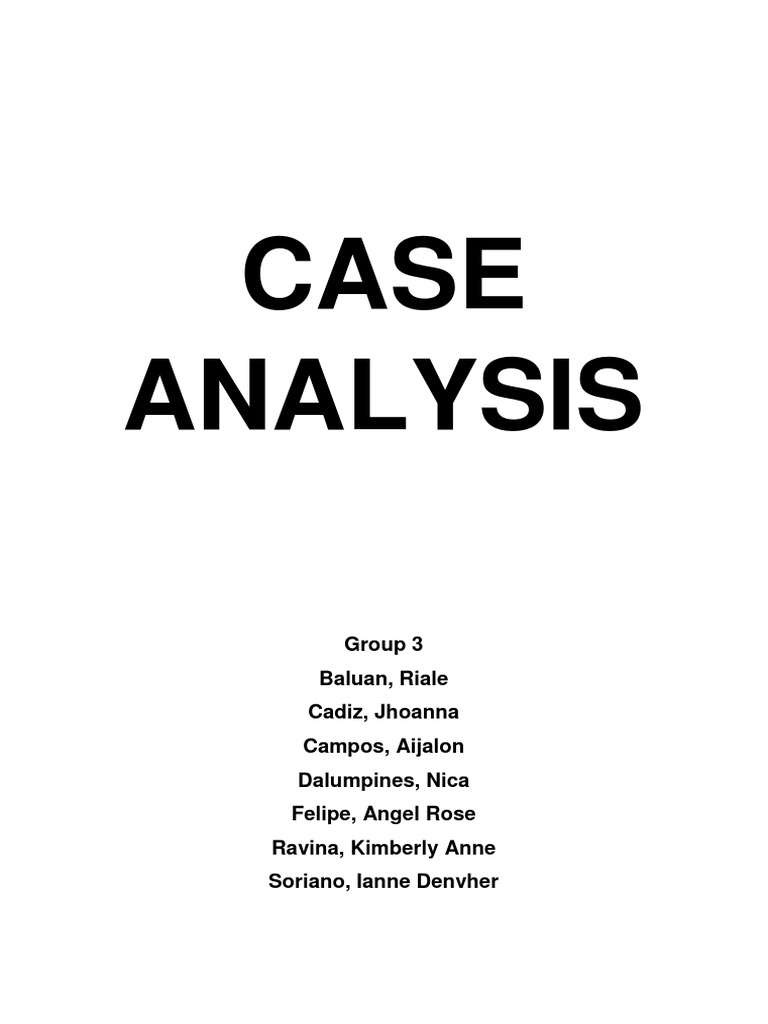 Case Analysis | PDF