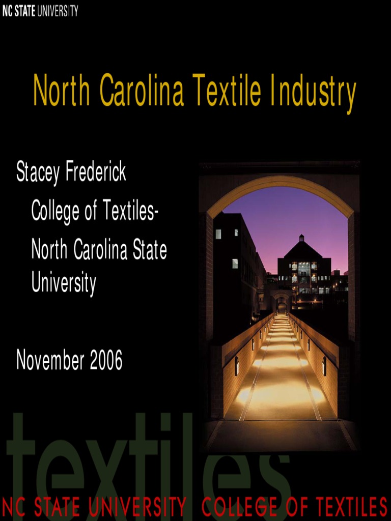Frederick - Presentation A Ind. Textil Na North Carolina | PDF | Textiles | North American ...