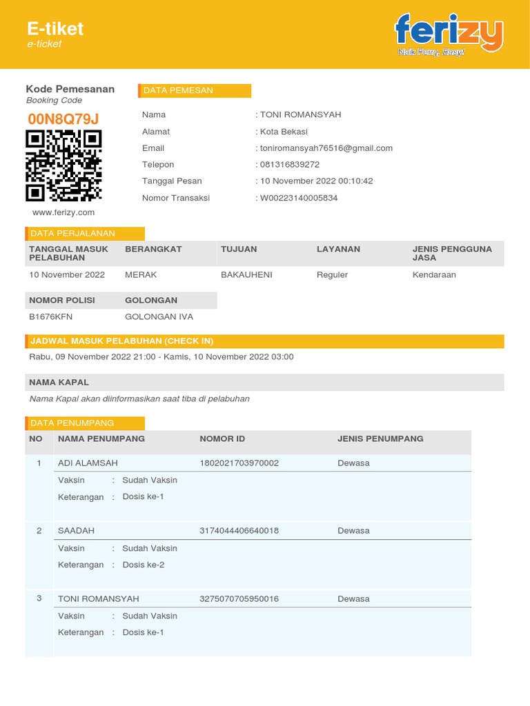 Eticket-Asdp W00223140005834 | PDF