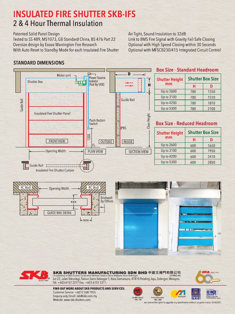 Insulated Fire Shutter Skb-Ifs | PDF