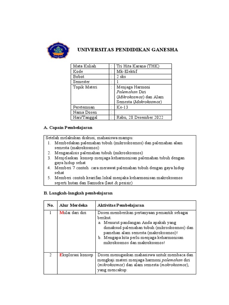 13-Skenario Pertemuan 13 THK | PDF | Karier & Perkembangan | Ilmu Sosial