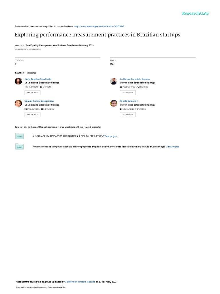 Exploring Performance Measurement Practices in Brazilian Startups | PDF ... Exploring Performance Measurement Practices in Brazilian Startups | PDF ...