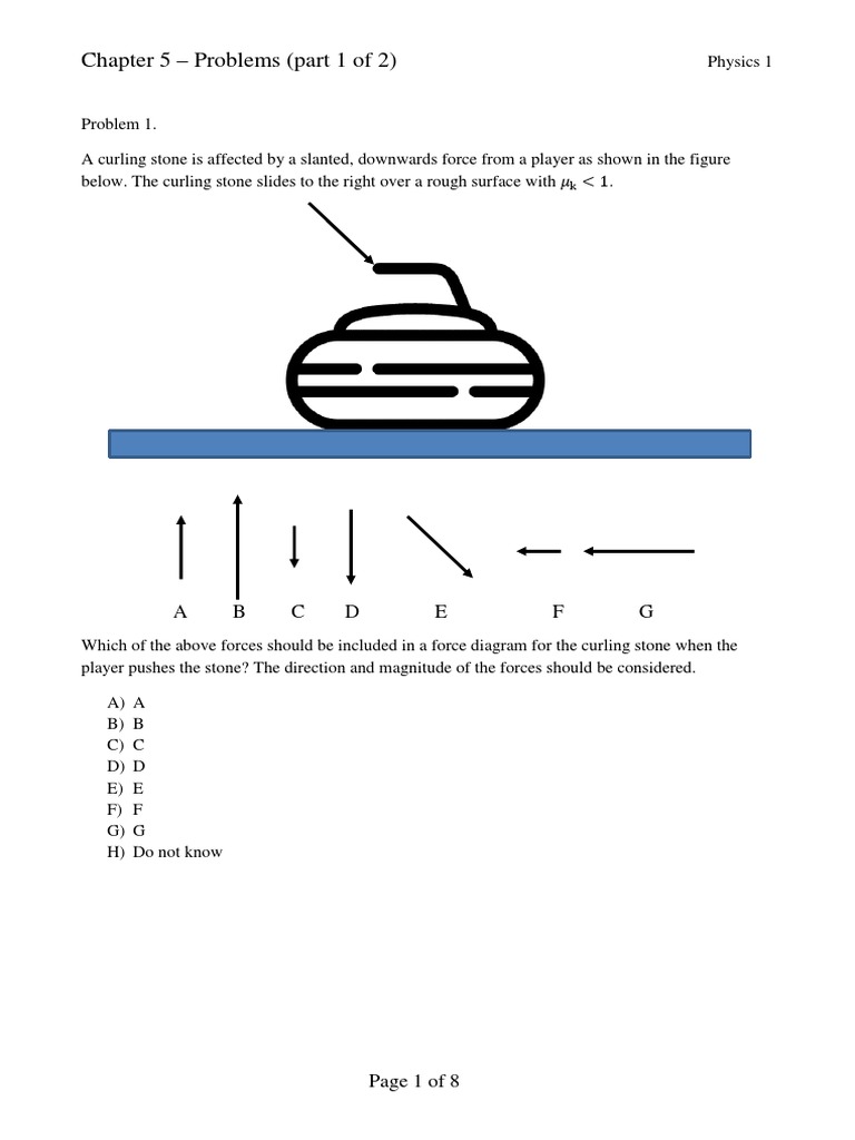 Problems in Chapter 5 Part 1 Physics 1 | PDF | Force | Acceleration