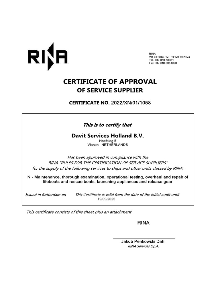19 09 2025 Rina Certificate 1 Pdf