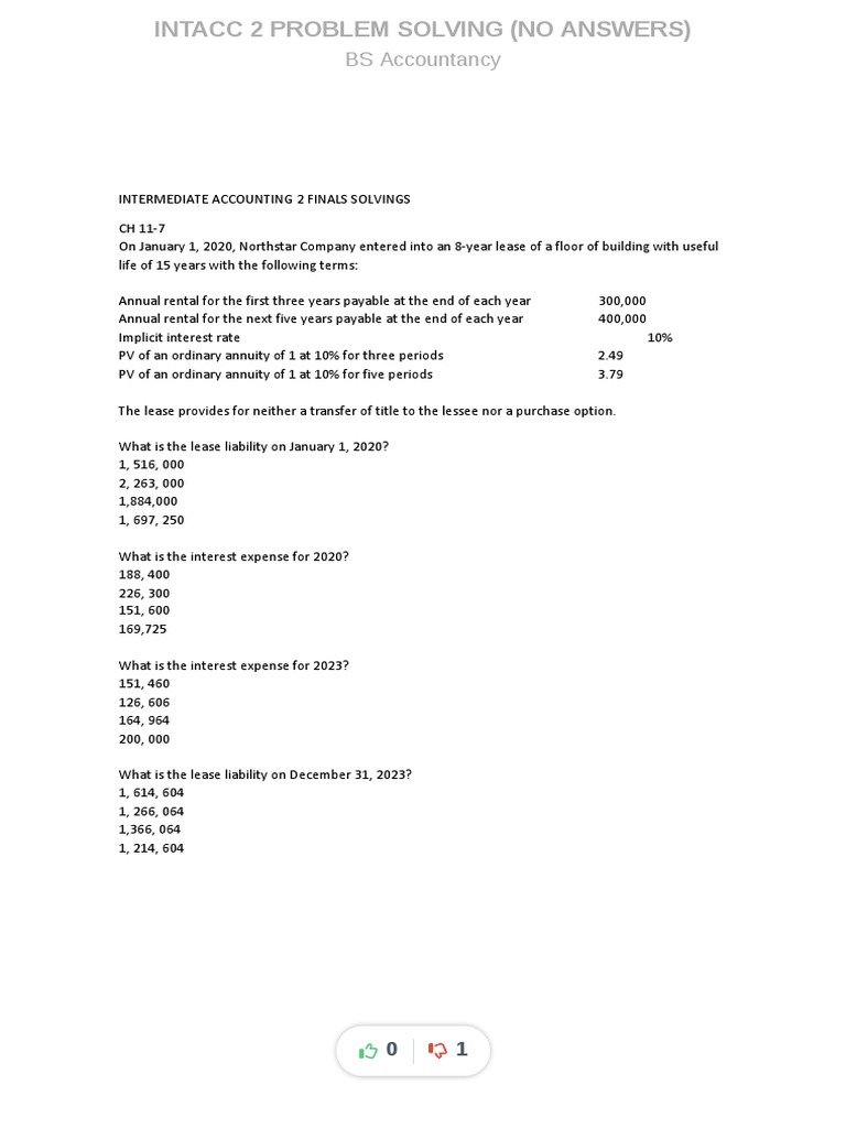 Lessor Sample Prob | PDF | Defined Benefit Pension Plan | Lease