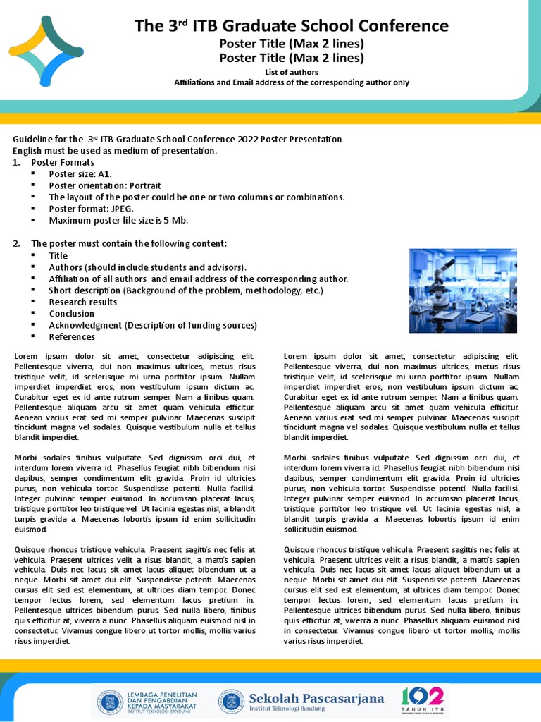 ITB Grad School Conference 2022 Poster Guide | PDF | Technology ...