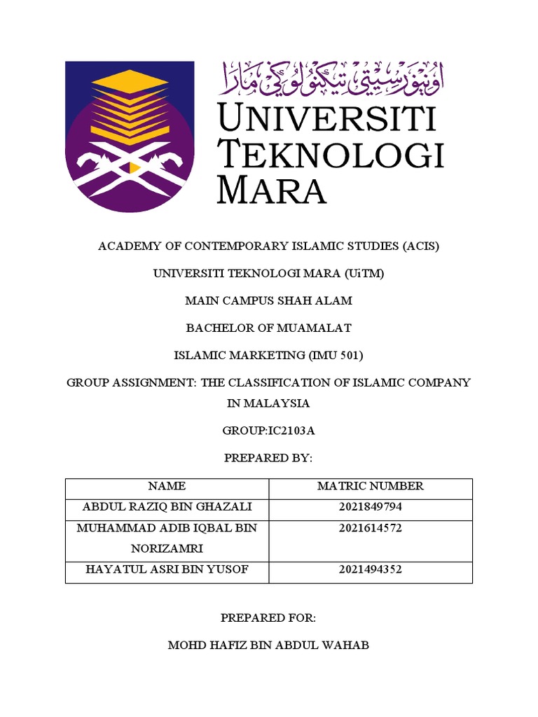 Assignment Islamic Marketing | PDF | Business