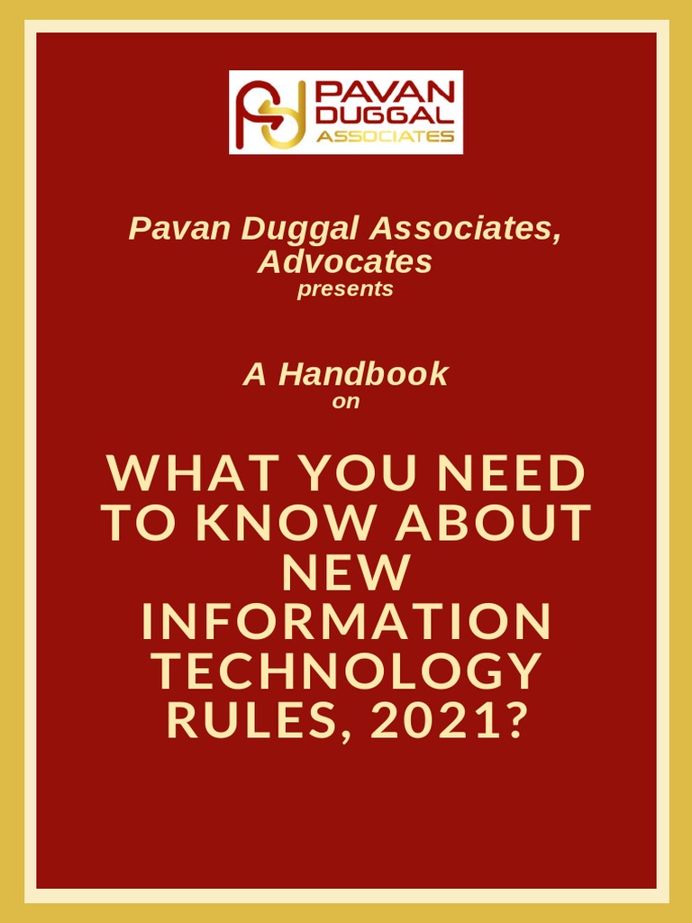 Final Handbook-It Rules 2021-Pavan Duggal Associates | PDF | Social ...