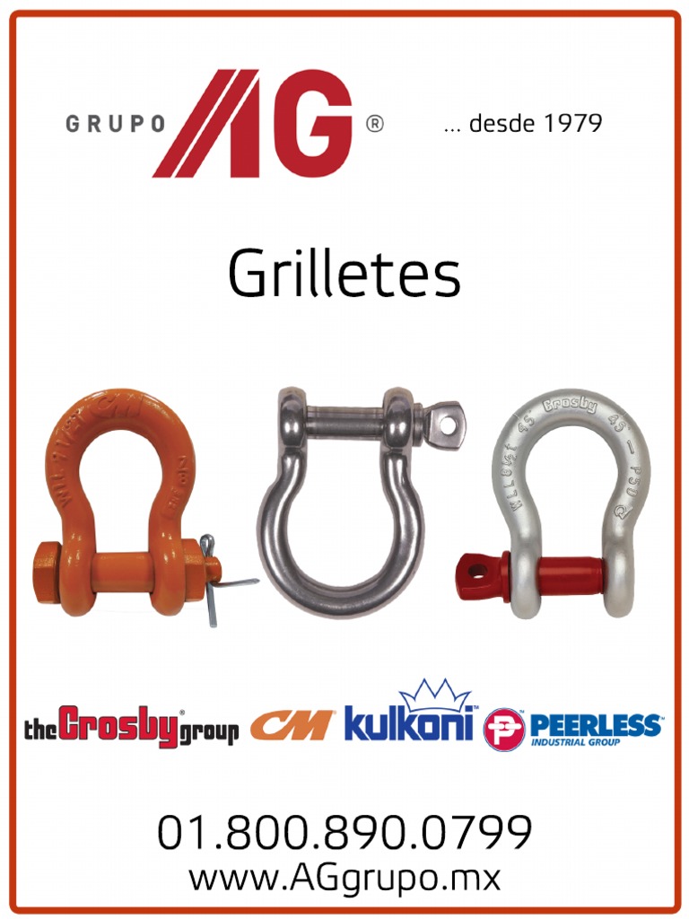 Grilletes Crosby Peerless CM Kulkoni | PDF | Tornillo | Herramientas