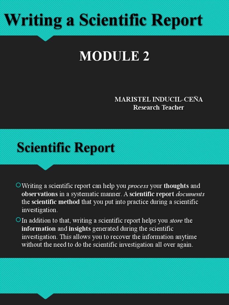 Scientific Report Module 2 | PDF | Experiment | Scientific Method