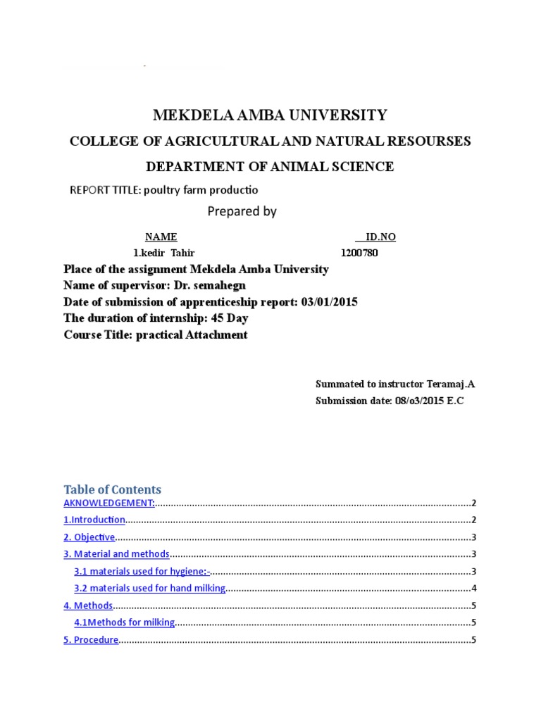 Mekdela Amba University: College of Agricultural and Natural Resourses ...