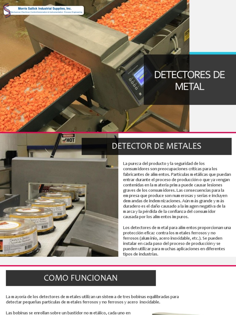 Detectores de Metal Alimenticios Brochure | PDF | Inductor | Rieles