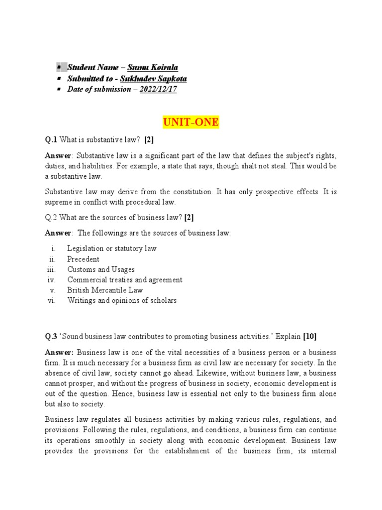 Law Assignment | PDF | Assignment (Law) | Breach Of Contract