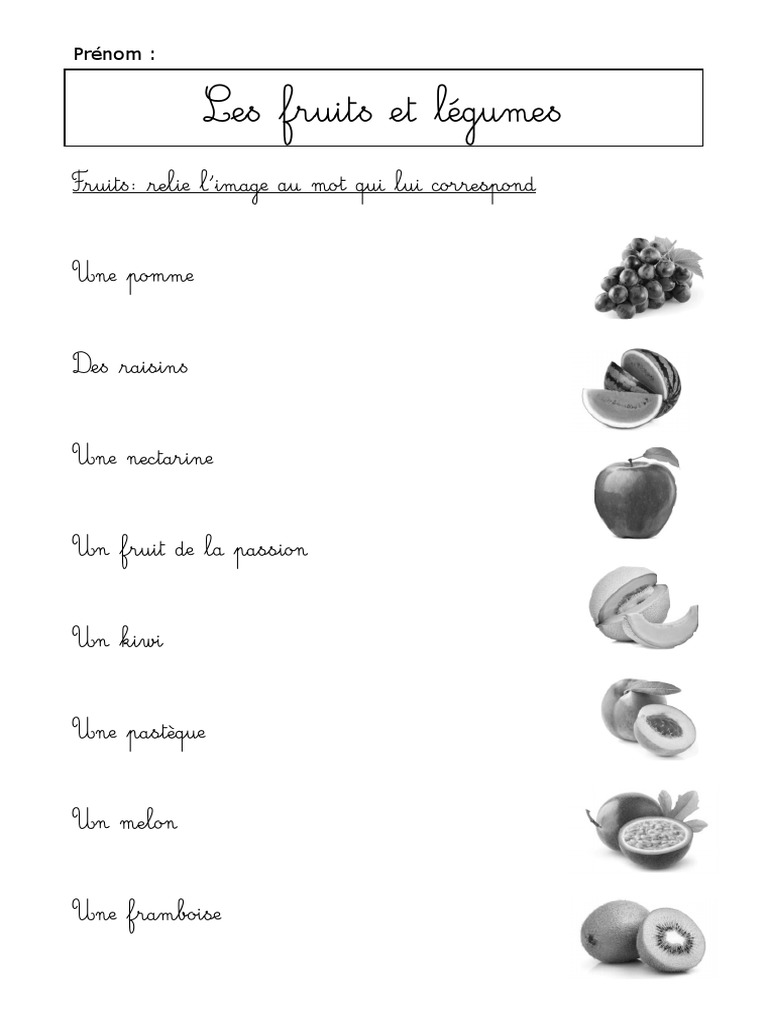Les Fruits Et Légumes - Dossier | PDF | Maison et jardin