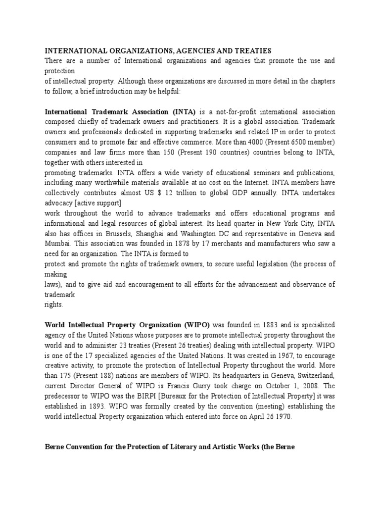 International Organizations, Agencies and Treaties | PDF | World ...