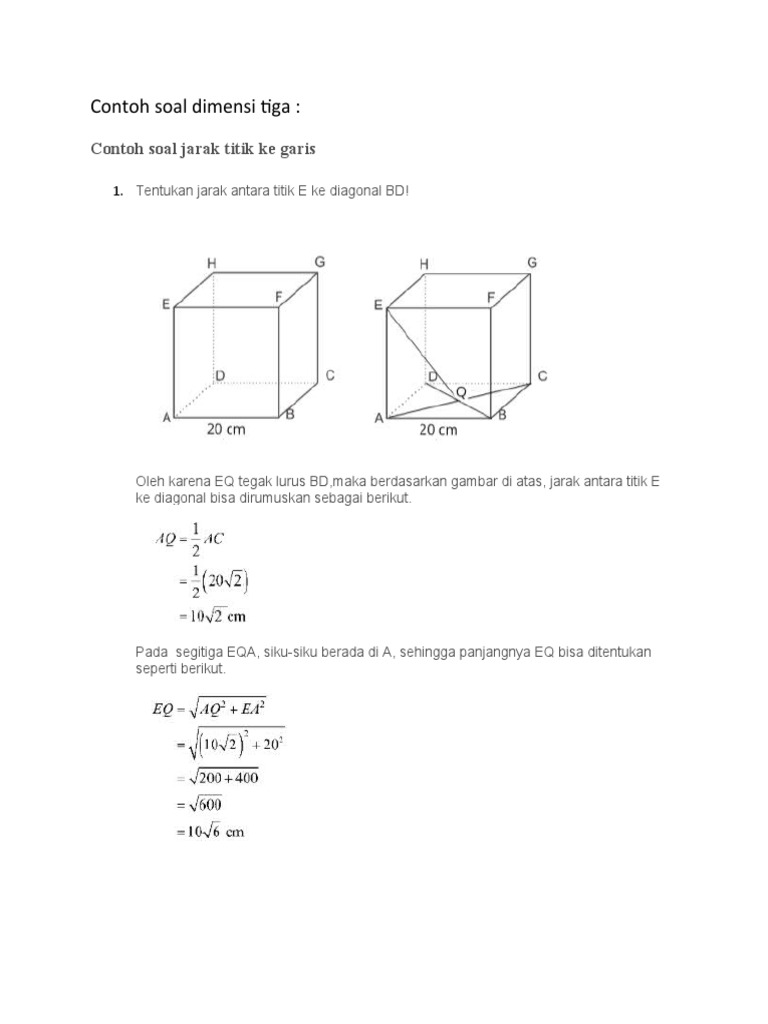 Contoh Soal Dimensi Tiga | PDF