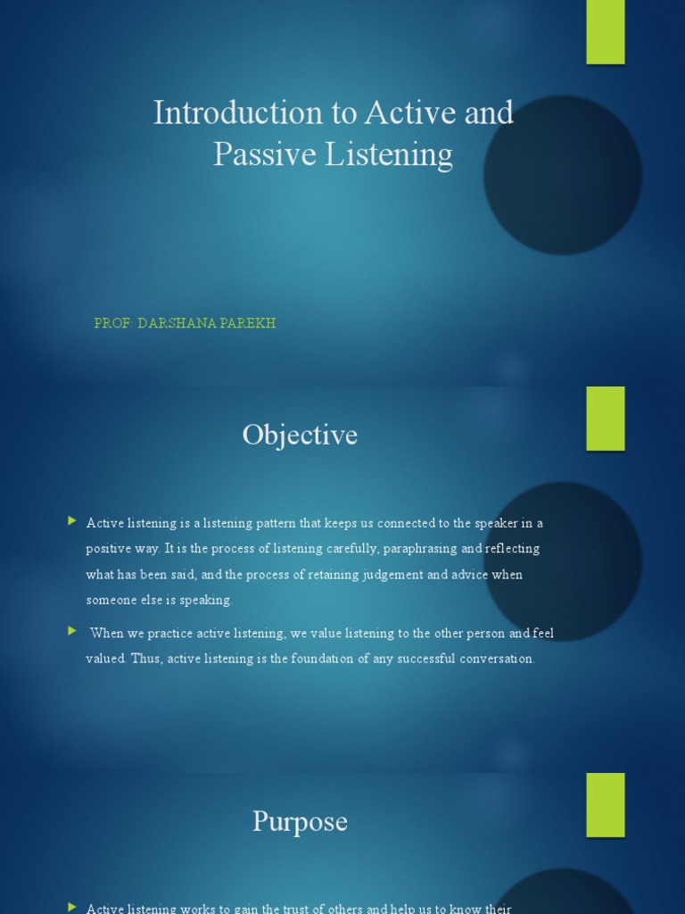 Active and Passive Listening | PDF