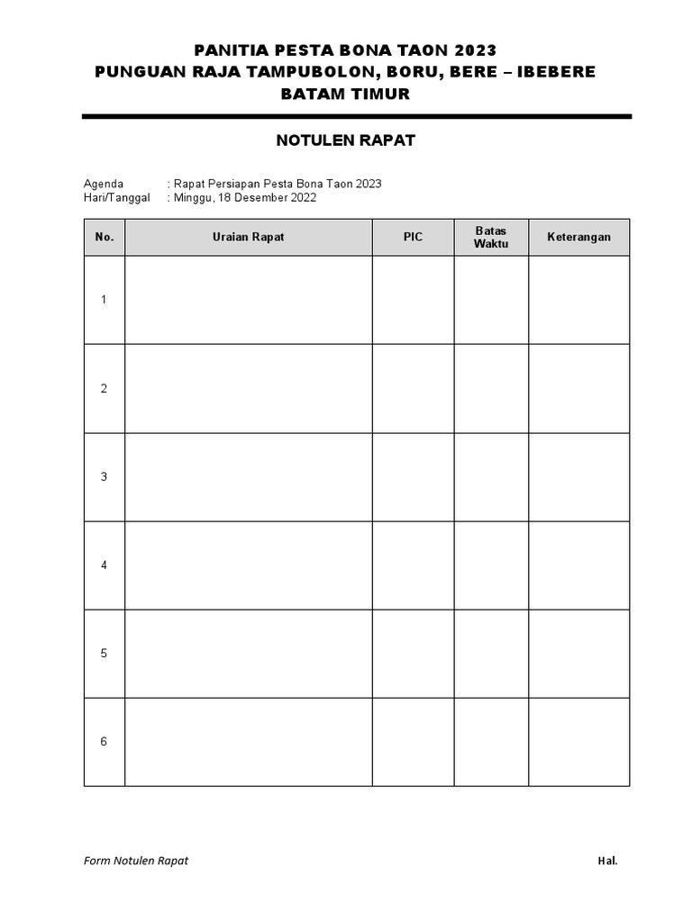 Notulen Rapat | PDF