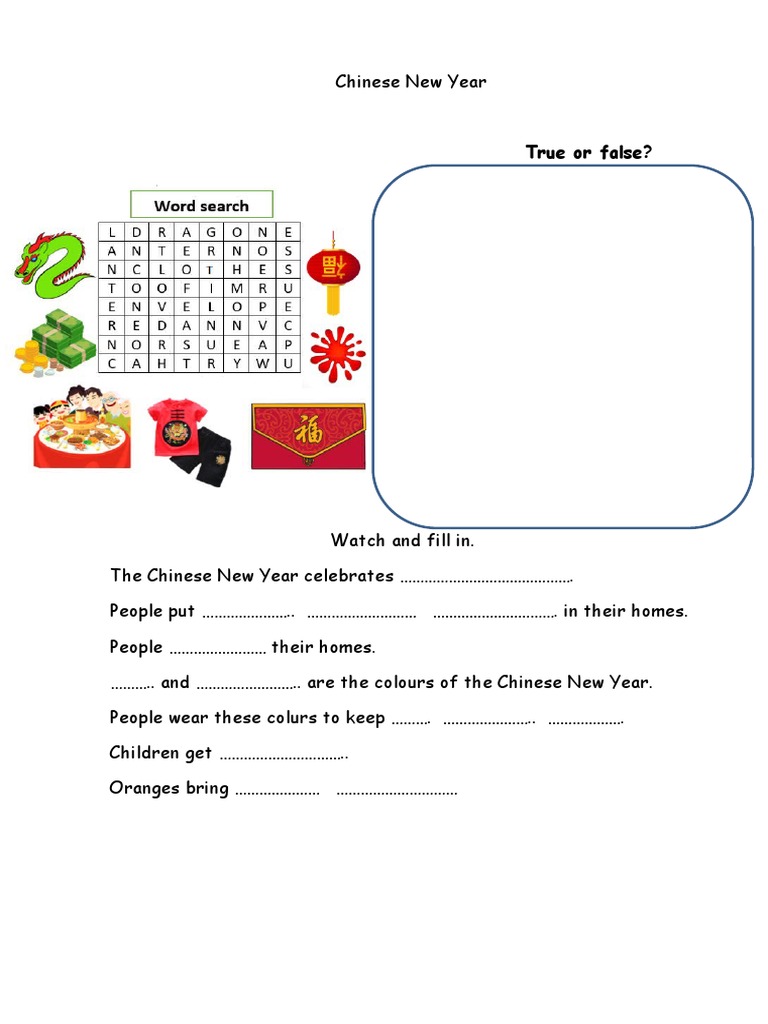 Chinese New Year Worksheet | PDF