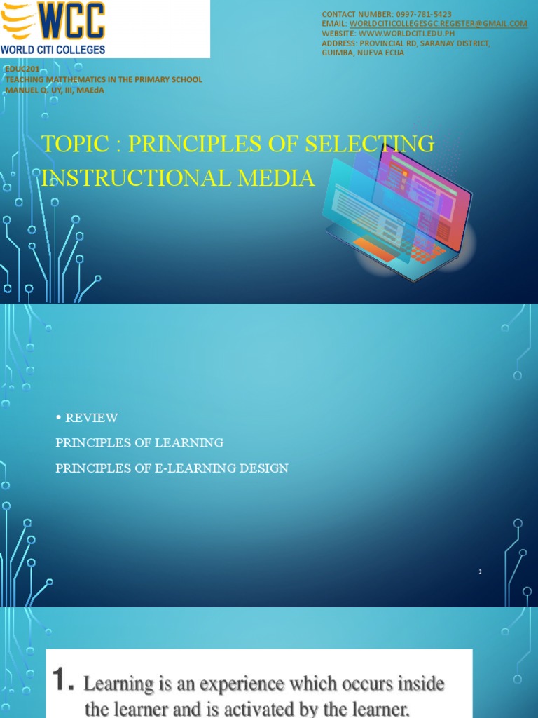 Selecting Effective Instructional Media | PDF | Memory | Learning Styles