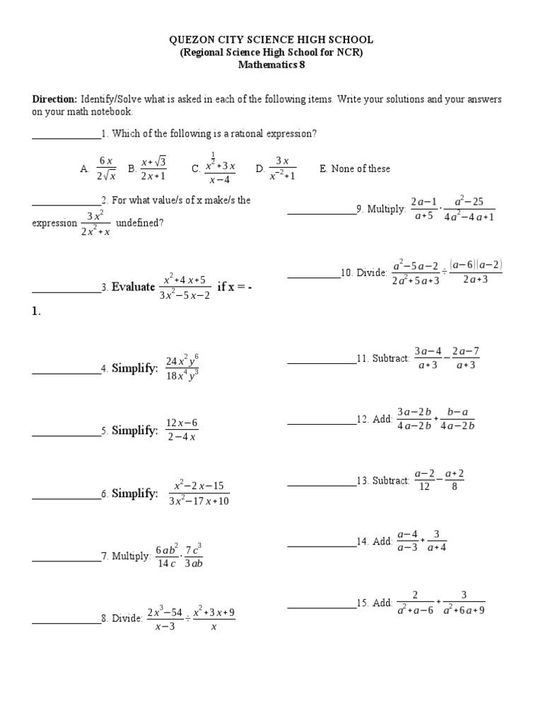 Activity Sheet 6 Math Grade 8 | PDF | Elementary Mathematics | Arithmetic