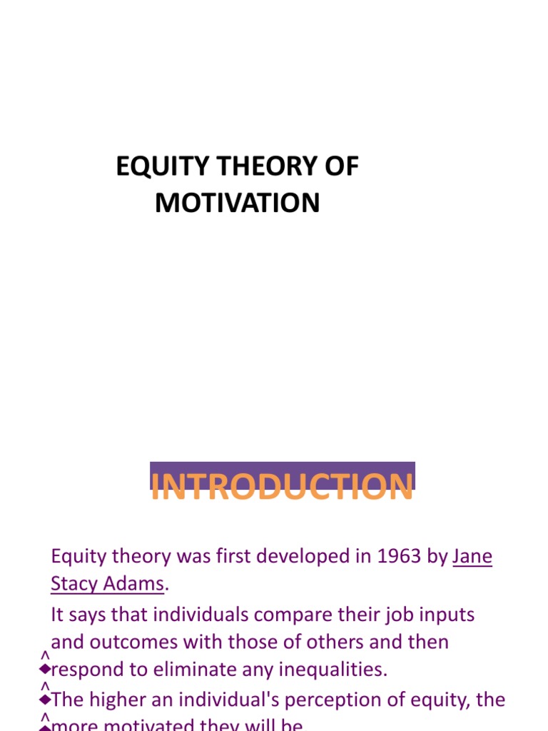 Equity Theory Mba OB UNIT 3 | PDF | Social Psychology | Psychology