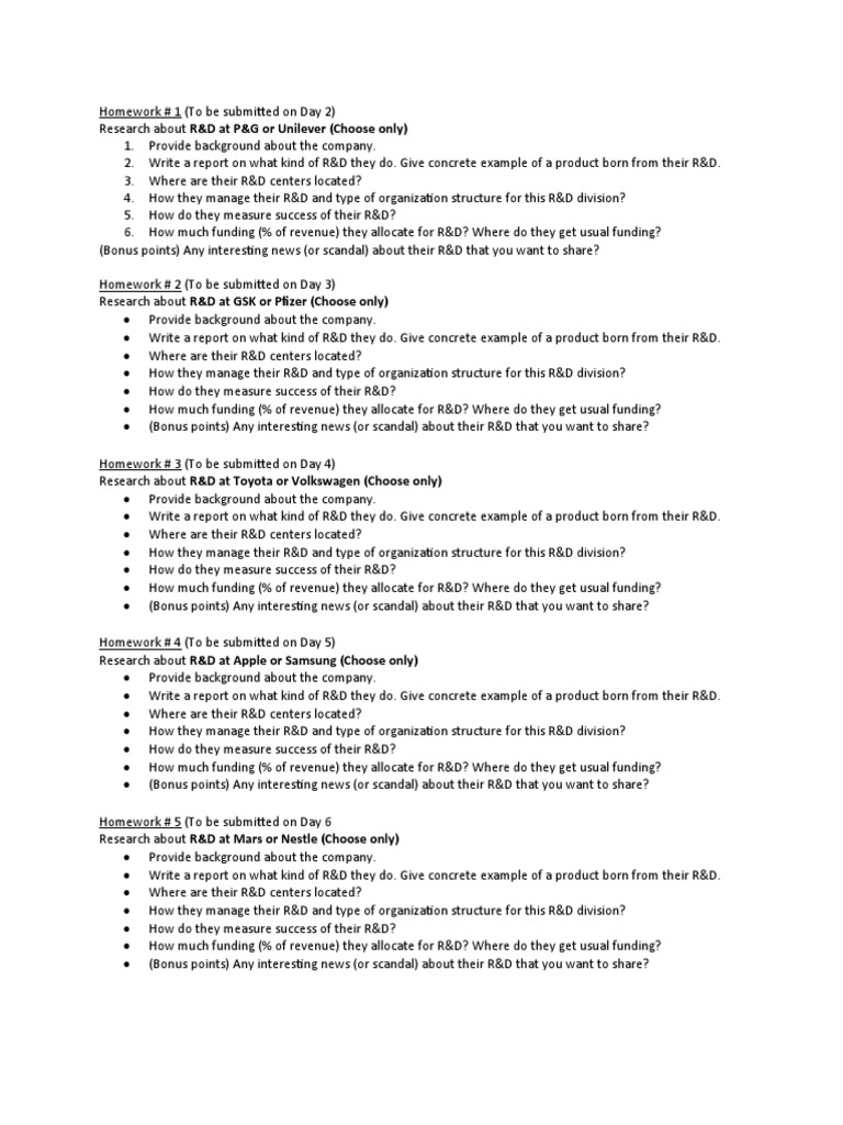 Homework TM204 | PDF | Research And Development | Companies