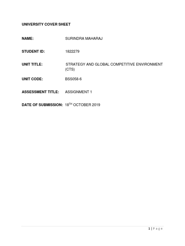 Strategic Management Assignment # 1 | PDF | Swot Analysis | Business