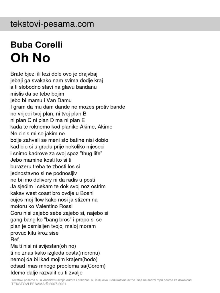 Oh No: Buba Corelli | PDF