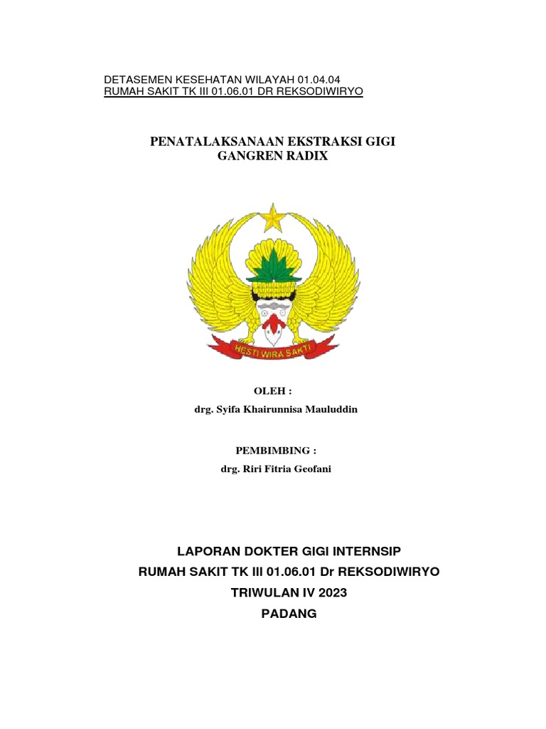 Penatalaksanaan Gangren Radiks Gigi 46 | PDF | Sains & Matematika