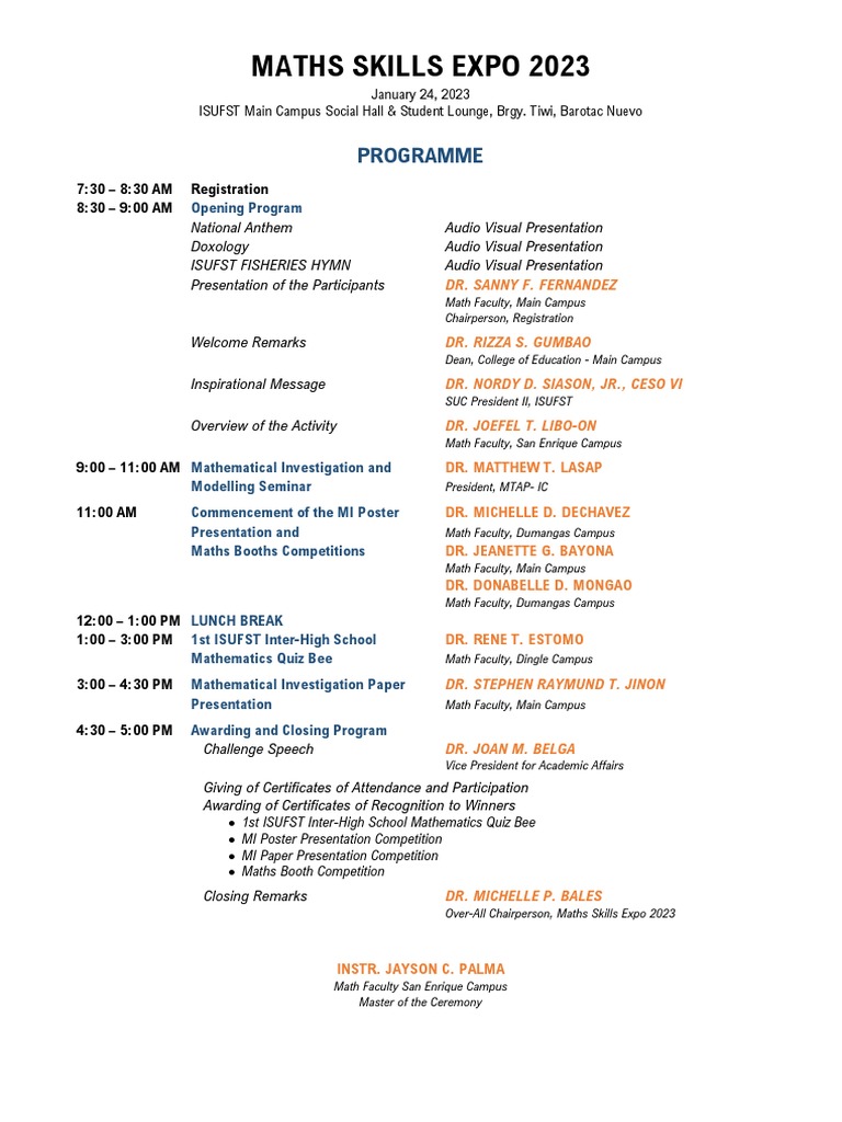 ISUFST Math Skills Expo 2023 - Contests Rules and Guidelines | PDF ...