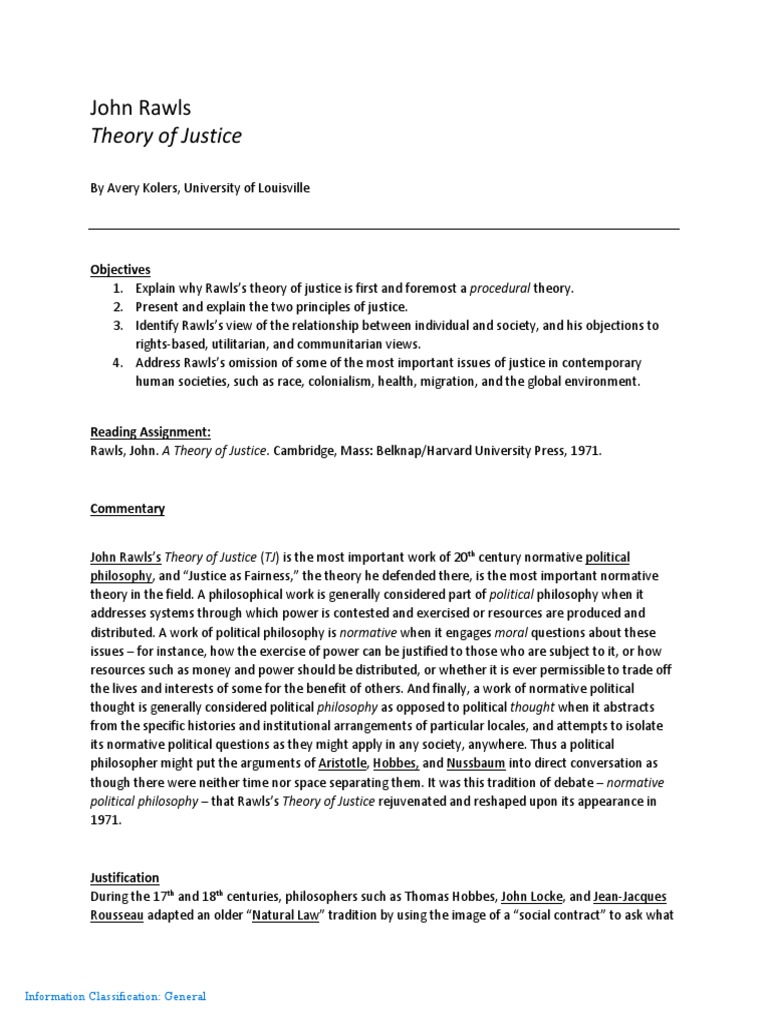 Rawls' Theory of Justice | PDF | Justice | Crime & Violence