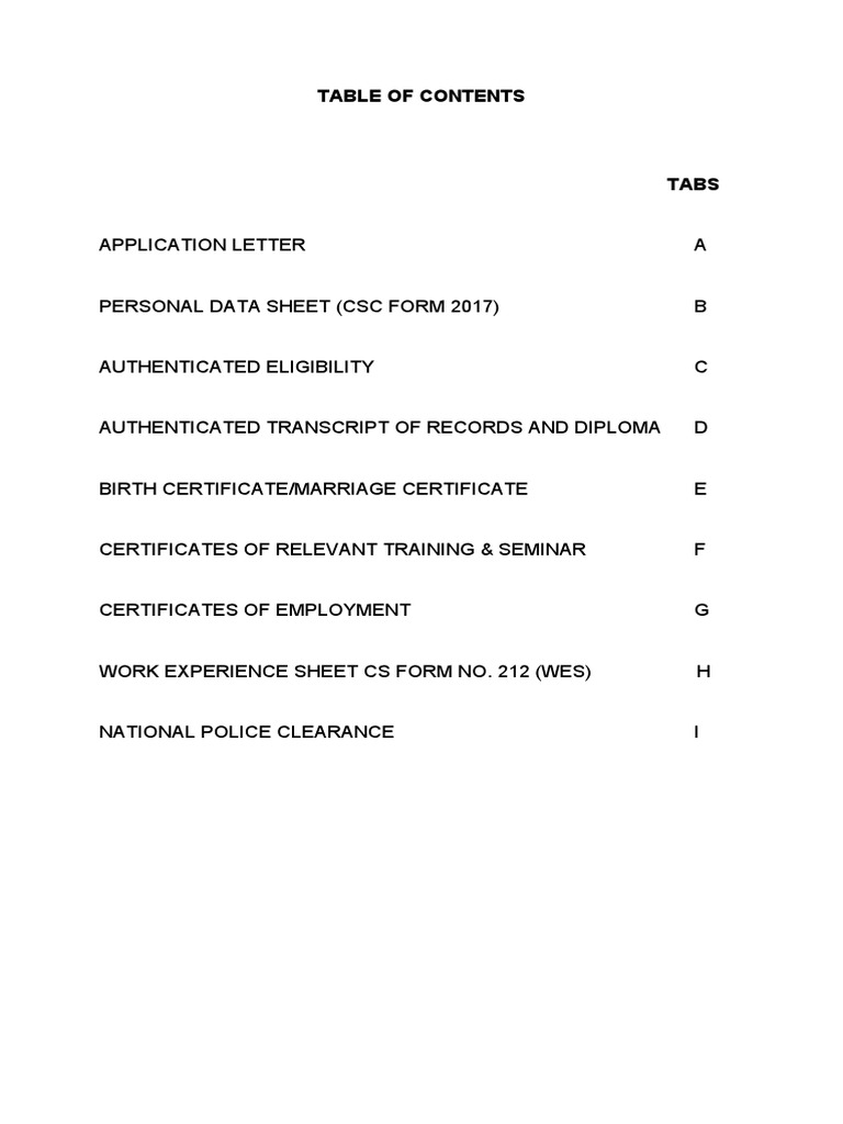 Nup Table of Contents | PDF