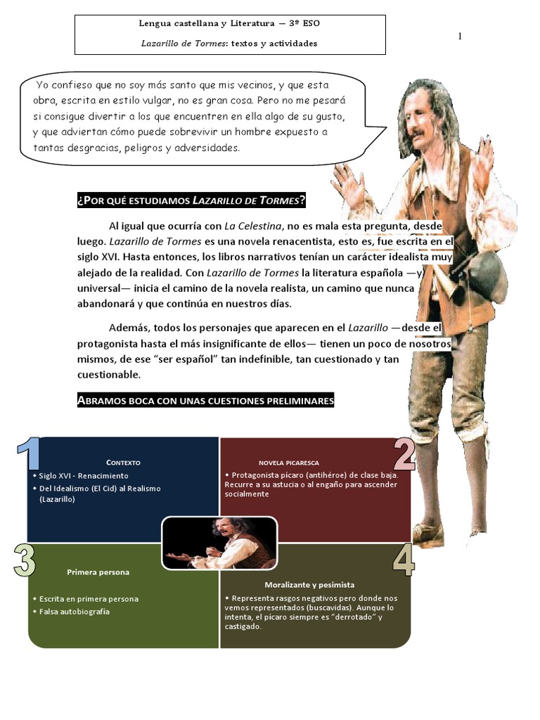Lazarillo de Tormes - Textos y Actividades | PDF | Novelas | Ironía