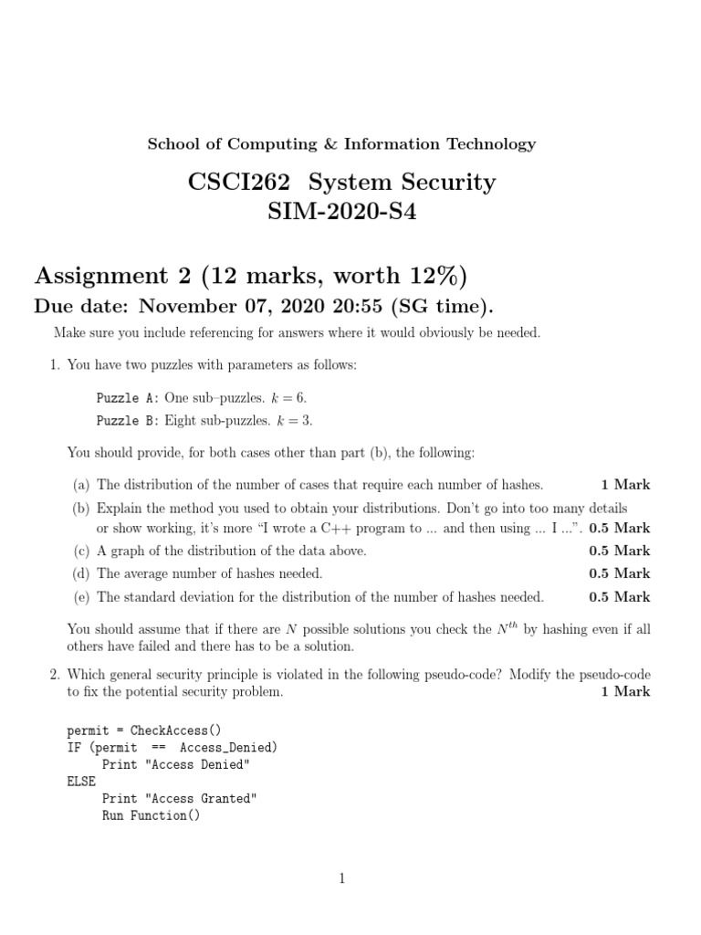 Csci262 A2 2020 | PDF | Malware | Computer Science
