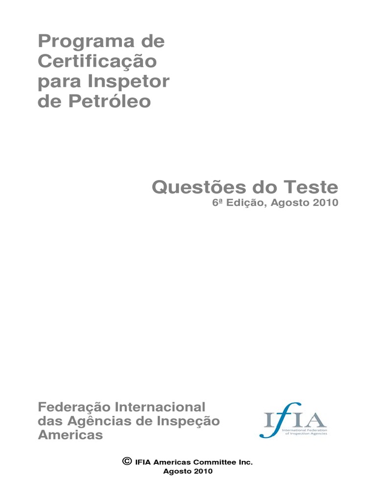 Programa de Certificação para Inspetor de Petróleo | PDF | Medição ...