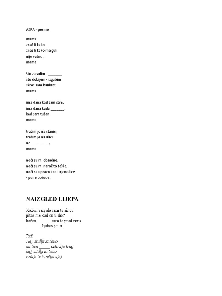 AZRA I Mika Pesme | PDF