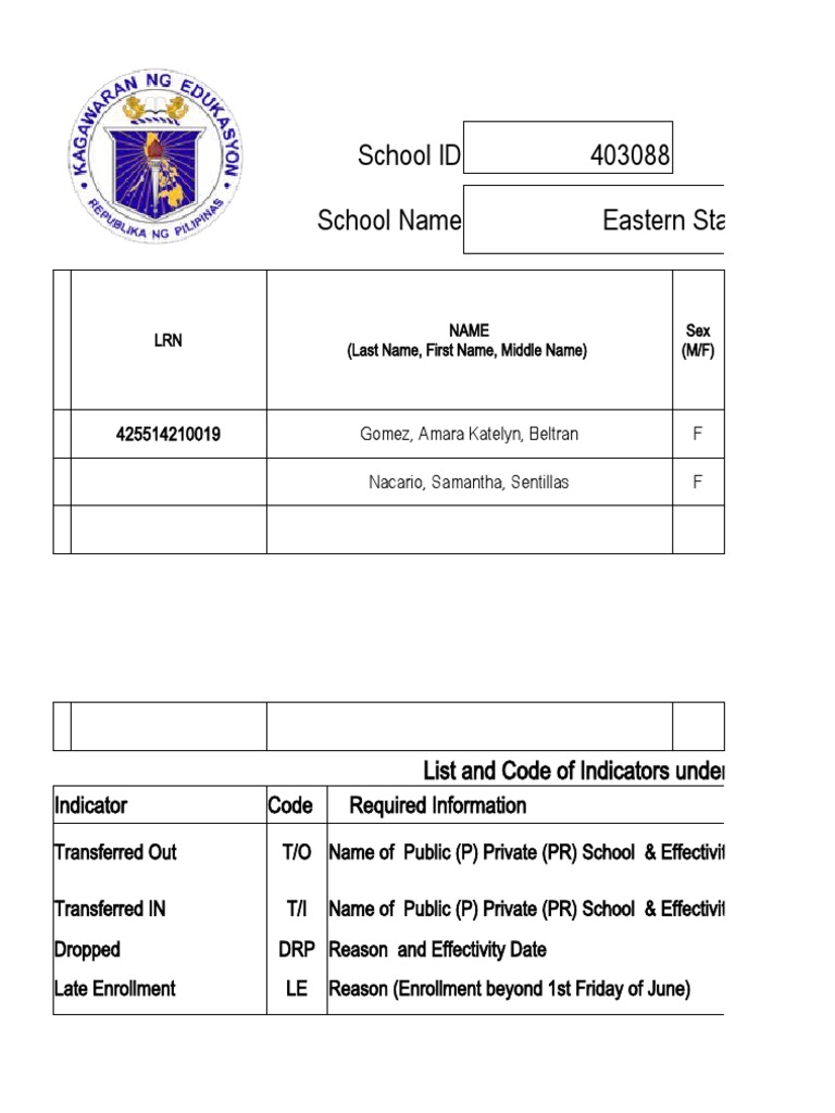 Grade 1 - SF 1 | PDF