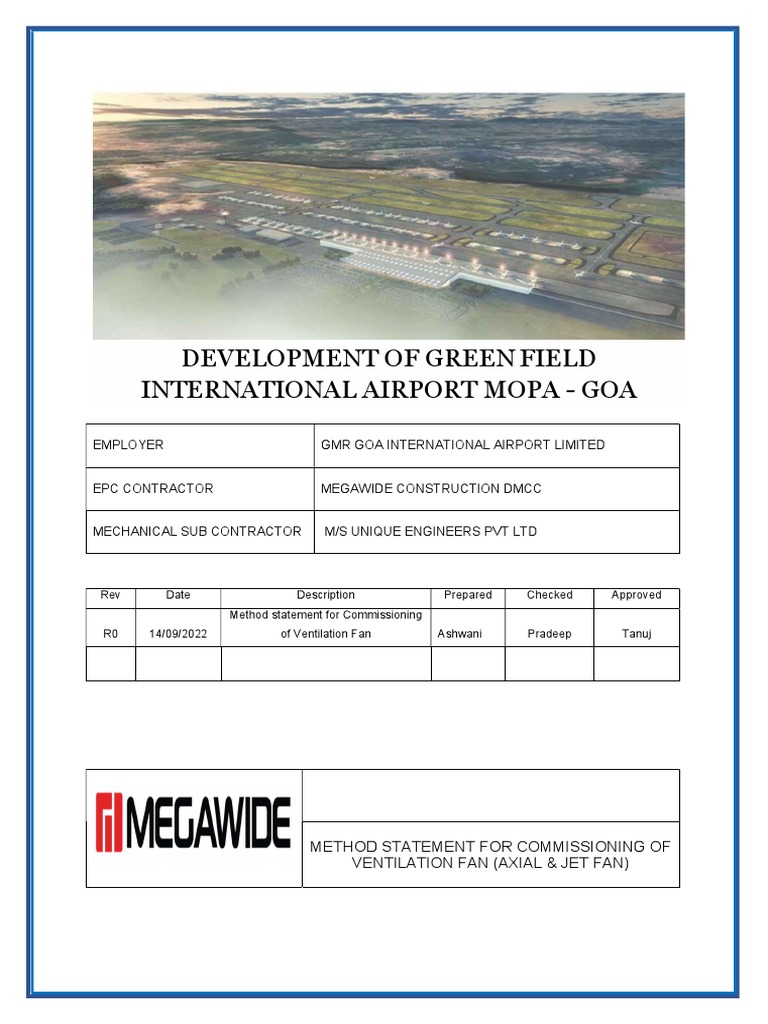 1 - Method Statement For Ventilation Fan | PDF | Ventilation ...