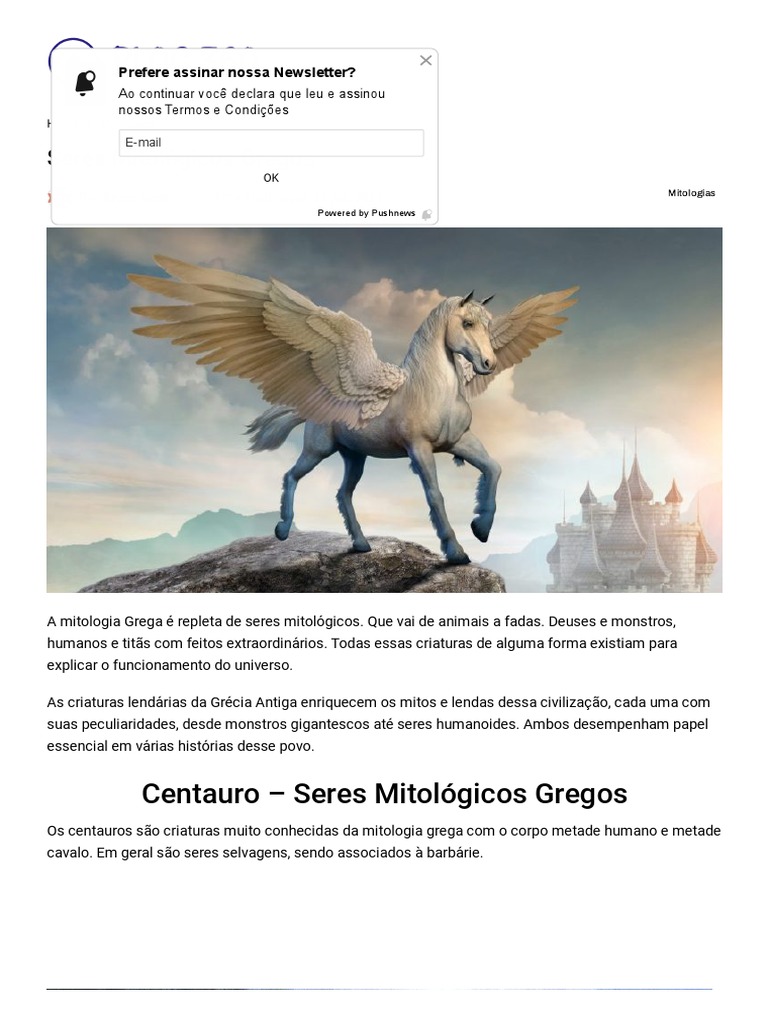 Seres Mitológicos Gregos | PDF | Minotauro | Mitologia grega