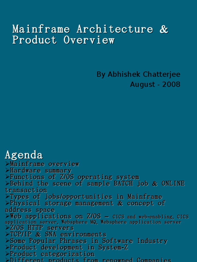 Mainframe Architecture Product Overview 1218153498319609 9 | PDF | Operating System | Ibm Db2