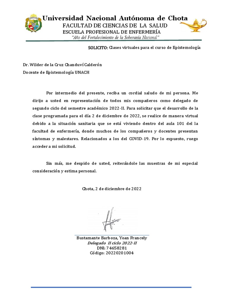 Solicitud de Clases Virtuales | PDF